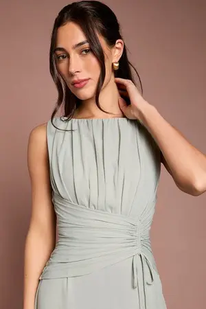 Coast Mesh Waist Maxi Dress - Sage