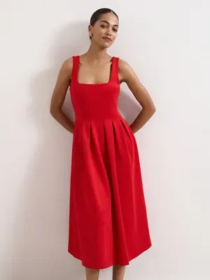PHASE EIGHT Katie Square-neck Midi Dress