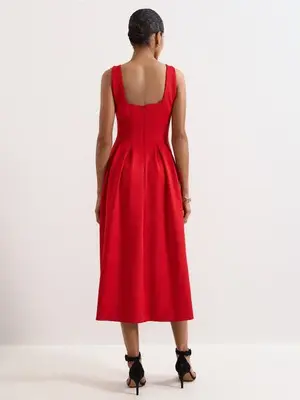 PHASE EIGHT Katie Square-neck Midi Dress