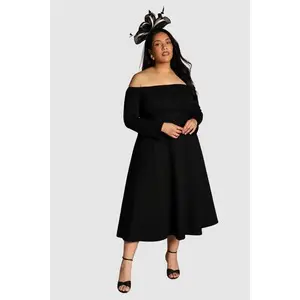 Coast Plus Bardot Midi Dress - Black