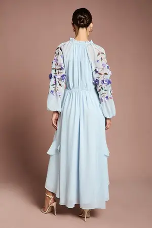 Coast Floral Ruched Midi Dress