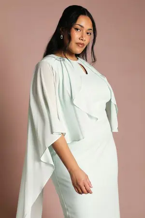Coast Plus Chiffon Cape Maxi Dress