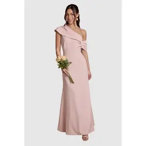 Coast One-shoulder Asymmetric Maxi Dress - Blush