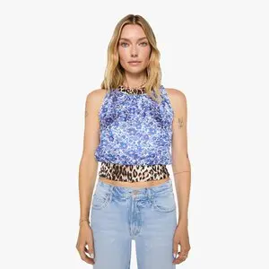 La Prestic Ouiston Betsy Bleu Floral Silk Top