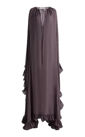 Zuhair Murad Georgette Kaftan With Ruffles - Purple