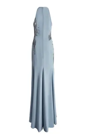 Zuhair Murad Heavy Cady Wave Motion Embroidered Long Dress