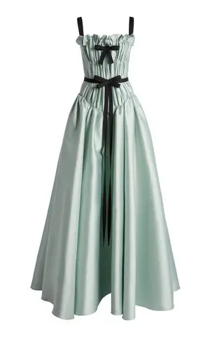 Zuhair Murad Mikado Gown Dres With Ribbons - Light Blue