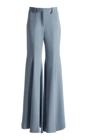 Zuhair Murad Light Cady Maxi Flared Bottoms/pants - Light Blue
