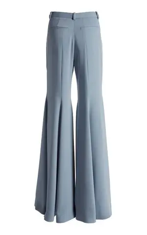 Zuhair Murad Light Cady Maxi Flared Bottoms/pants - Light Blue
