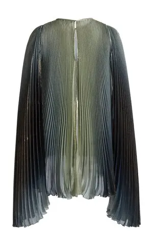 Zuhair Murad Printed Lame Plisse Blouse