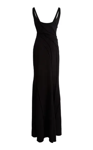 Zuhair Murad Heavy Cady Long Dress With Pintucks