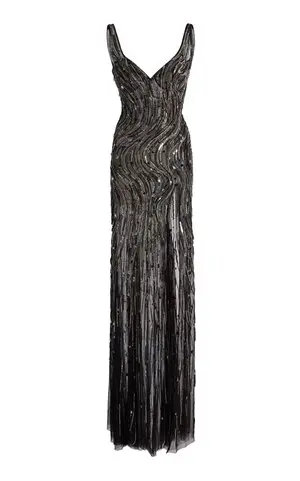 Zuhair Murad Embellished Tulle Gown - Black