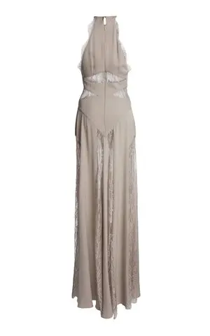 Zuhair Murad Georgette Lace Halter Long Dress