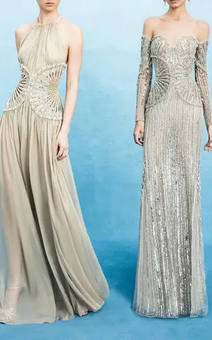 Zuhair Murad Embroidered Long Sleeve Gown