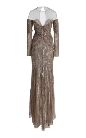 Zuhair Murad Embroidered Long Sleeve Gown