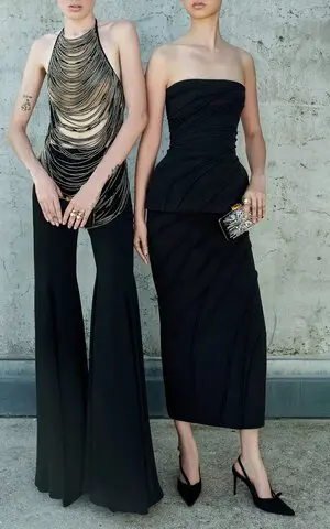 Zuhair Murad Heavy Cady Corst Top With Pintucks