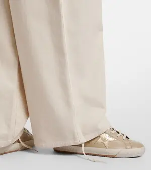 GOLDEN GOOSE Super-star Leather Sneakers - Beige