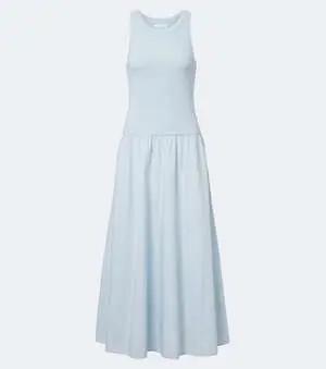 Velvet By Graham & Spencer Romilly Cotton-blend Maxi Dress - Blue