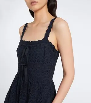 Ulla Johnson Constance Broderie Anglaise Cotton Midi Dress - Blue