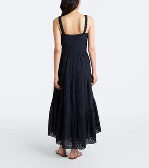 Ulla Johnson Constance Broderie Anglaise Cotton Midi Dress - Blue
