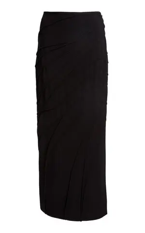 Zuhair Murad Heavy Cady Tube Skirt With Pintucks - Black