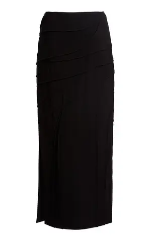 Zuhair Murad Heavy Cady Tube Skirt With Pintucks