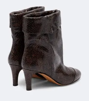 Isabel Marant Étoile Eldra Snakeskin Effect Leather Ankle Boots