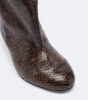 Isabel Marant Étoile Eldra Snakeskin Effect Leather Ankle Boots
