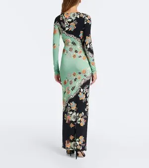 Roberto Cavalli Floral Print Maxi Dress