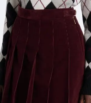 Thom Browne Cotton Corduroy Pleated Mini Skirt
