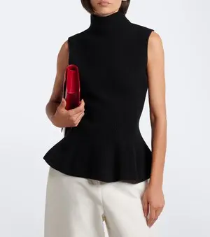 RÓHE Wool And Cashmere Ribbed Turtleneck Top
