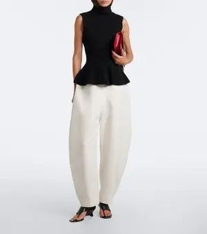 RÓHE Wool And Cashmere Ribbed Turtleneck Top