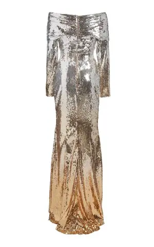 Zuhair Murad Degrade Sequins Off-shoulder Long Dress
