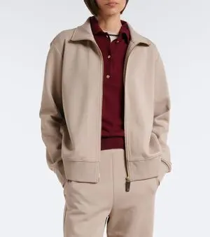 Max Mara Cotton-blend Zip-up Sweatshirt
