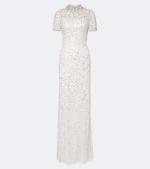 Jenny Packham Embellished Gown - White