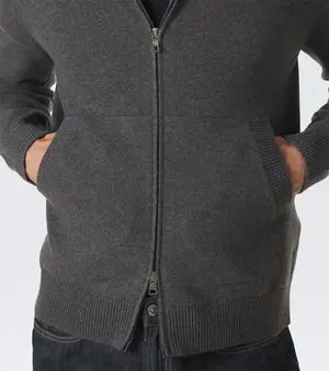 Moncler Hooded Wool And Cashmere Zip-up Cardigan