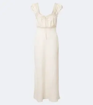 Rixo Maeva Lace-trimmed Linen-blend Maxi Dress - White