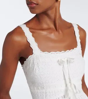 Ulla Johnson Constance Broderie Anglaise Midi Dress - White
