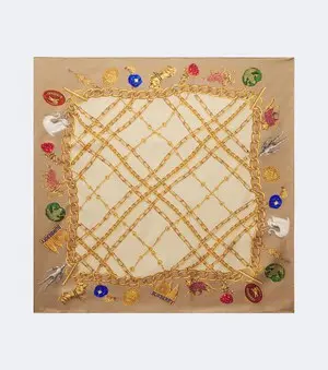 Burberry Printed Silk Twill Scarf - Yellow