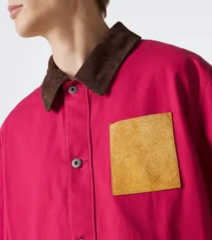 Loewe Suede-trimmed Cotton Canvas Jacket