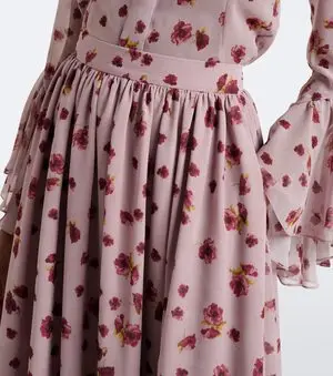 MARKARIAN Morgaine Floral Chiffon Maxi Skirt