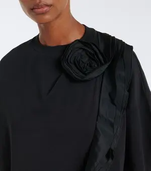 Max Mara Ruffled Cotton Jersey T-shirt - Black