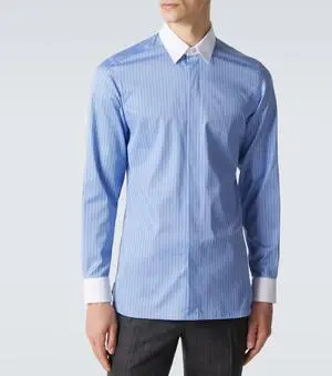 TOM FORD Striped Cotton Satin Shirt