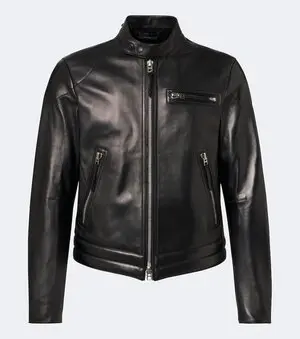 TOM FORD Leather Biker Jacket - Black