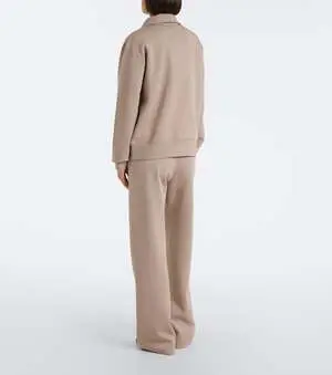 Max Mara Cotton-blend Jersey Sweatpants - Beige