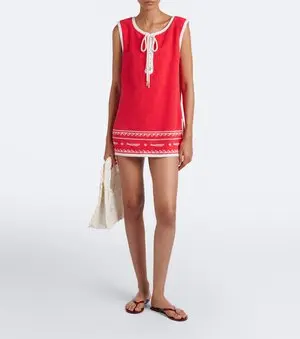 Posse Cody Cotton Terry Minidress With Front Tie