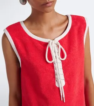 Posse Cody Cotton Terry Minidress With Front Tie