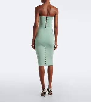 Jacquemus Sera Strapless Piqu� Midi Dress