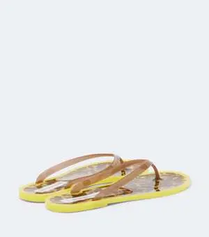 Christopher Esber Jo Leopard-print Thong Sandals - Yellow