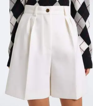 Max Mara Pleated Wool-blend Bermuda Shorts